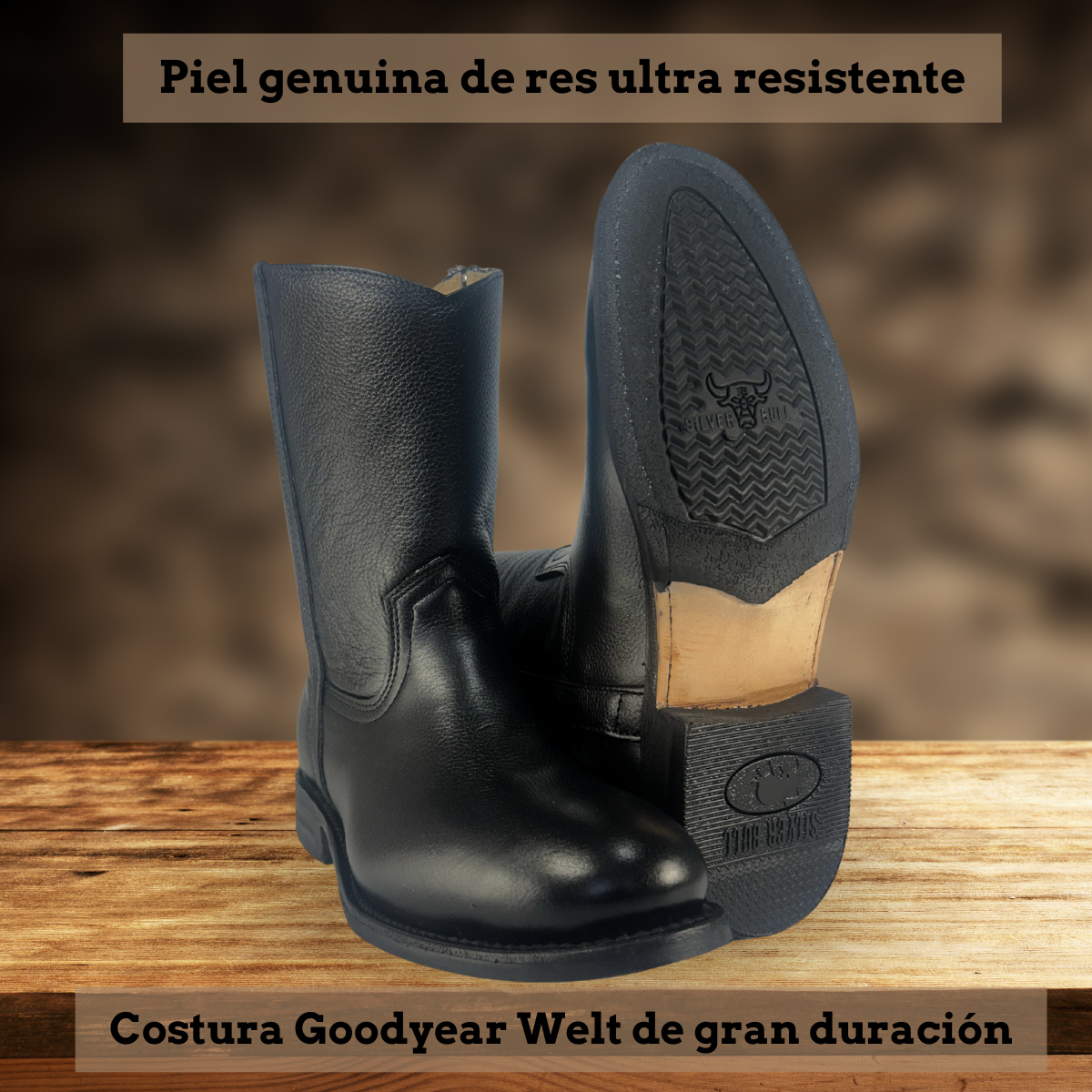 Bota roper elegante Estilo 1000 Color negra Suela de cuero y hule ...